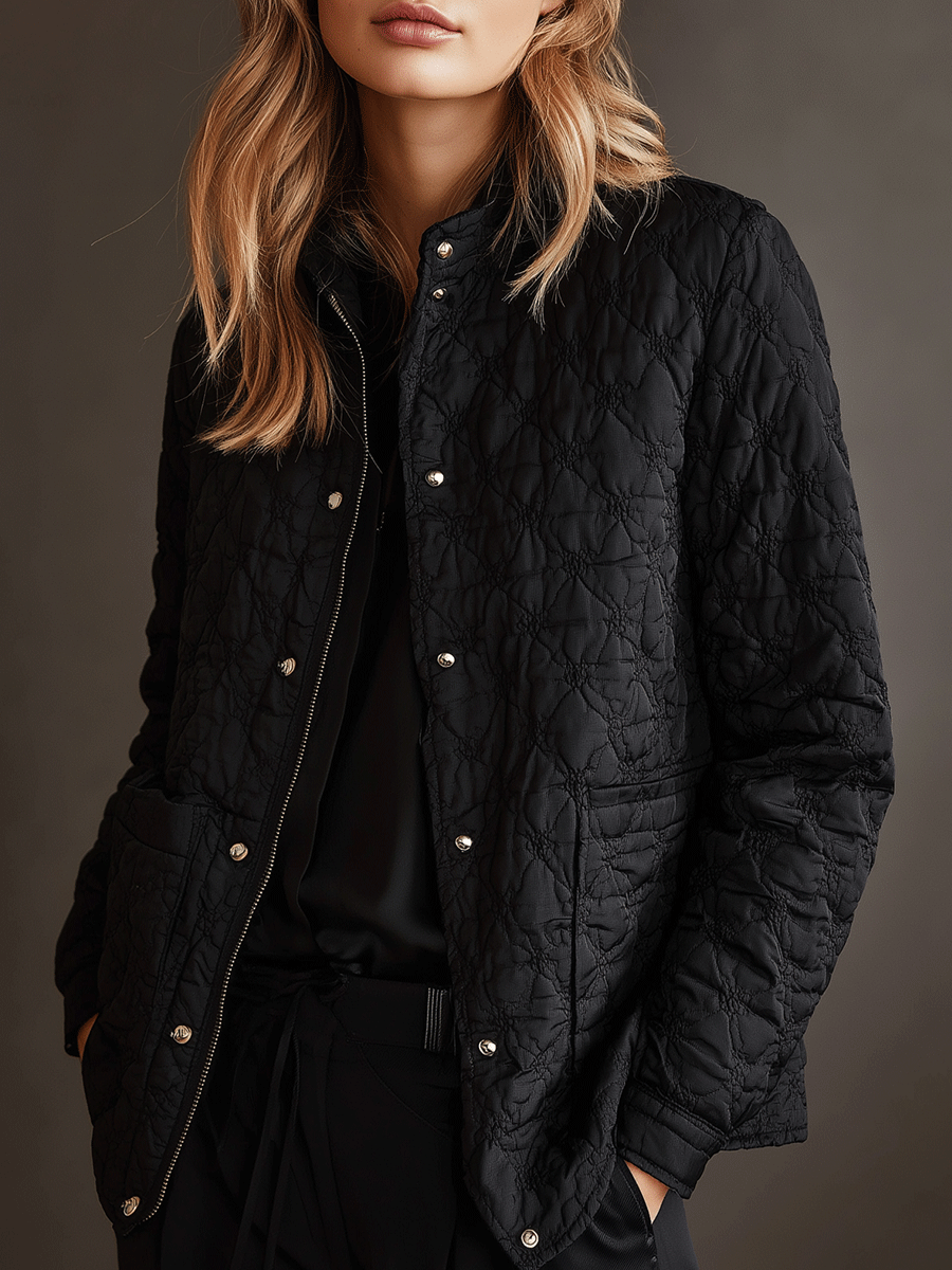 Urban Black Quilted Minimalist Jacket – BCSHARED